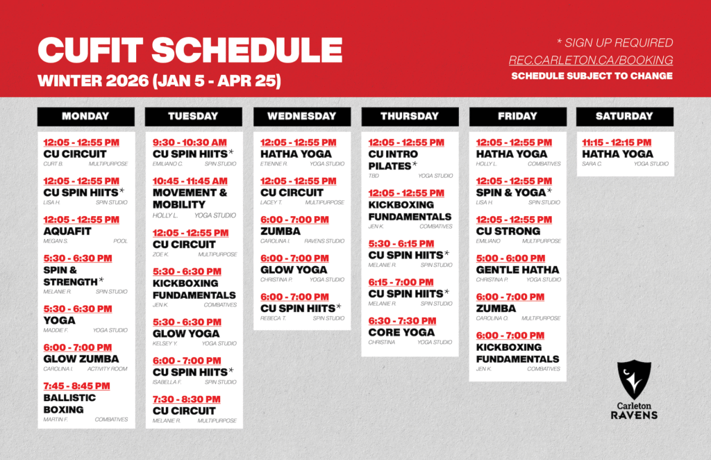 CUFIT Group Fitness Pass - Carleton Athletics: Community